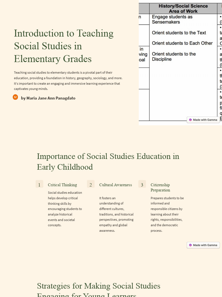 Introduction To Teaching Social Studies in Elementary Grades | PDF ...