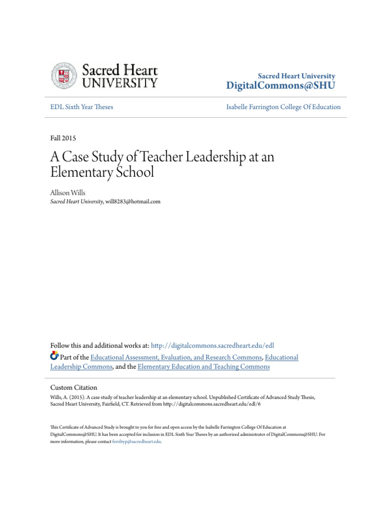 Teacher Leadership in Elementary | PDF | Leadership | Teachers