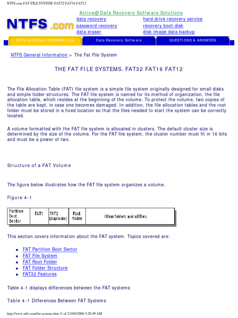 Fat File System. Fat32 Fat16 Fat12 | PDF | File System | Computer File