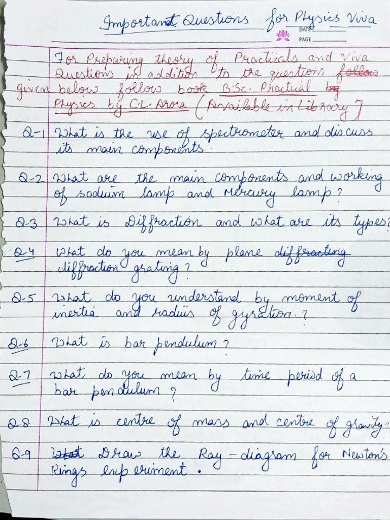 Important Questions For External Viva | PDF