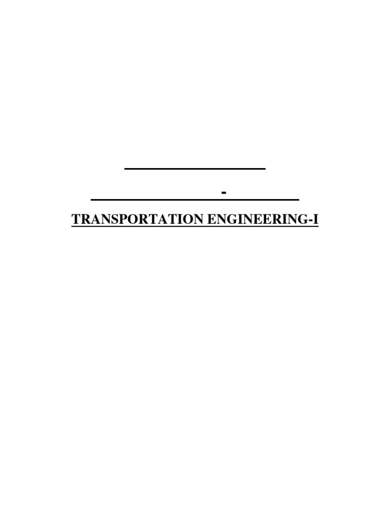 DCE Transportation-1 - Lecture-Note 2 | PDF | Transport | Road