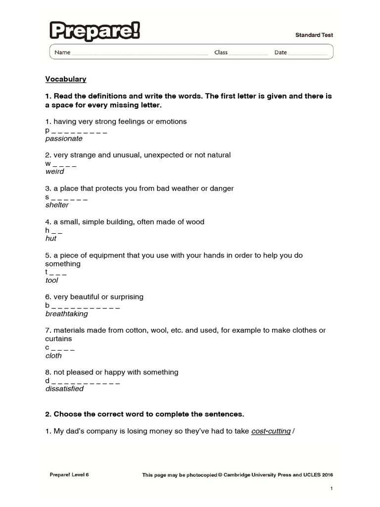 PRE-UT-U20S With Answers | PDF