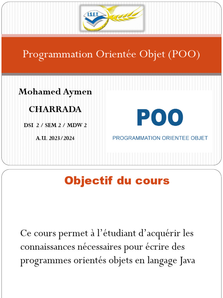 Chap1 - Concepts de Base Du Langage JAVA | PDF