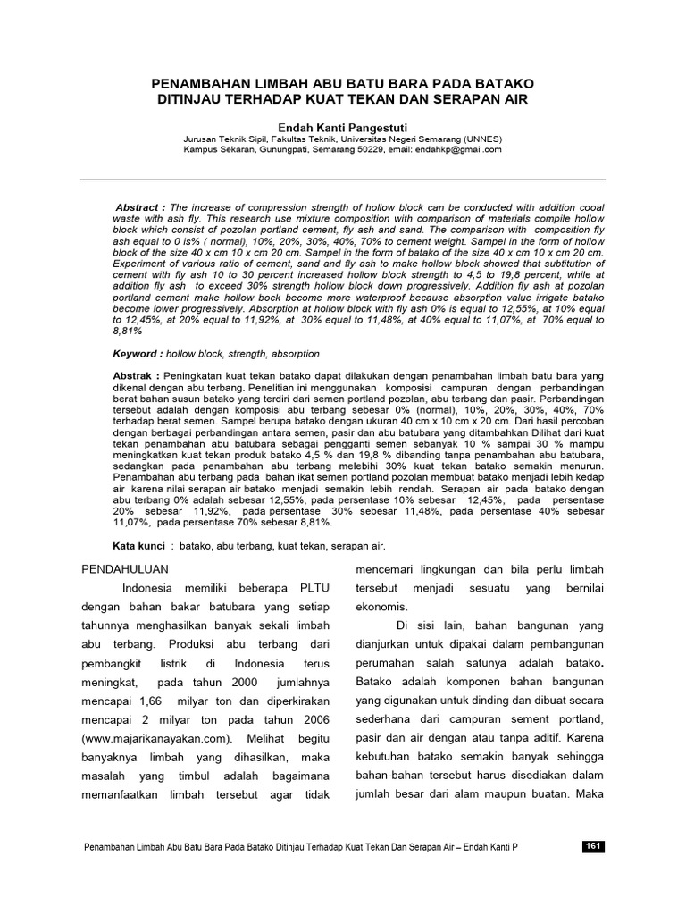 Batako dengan Abu Batu Bara | PDF