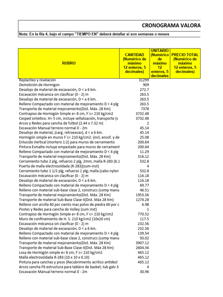 Cronograma Oferente | PDF | Tecnología