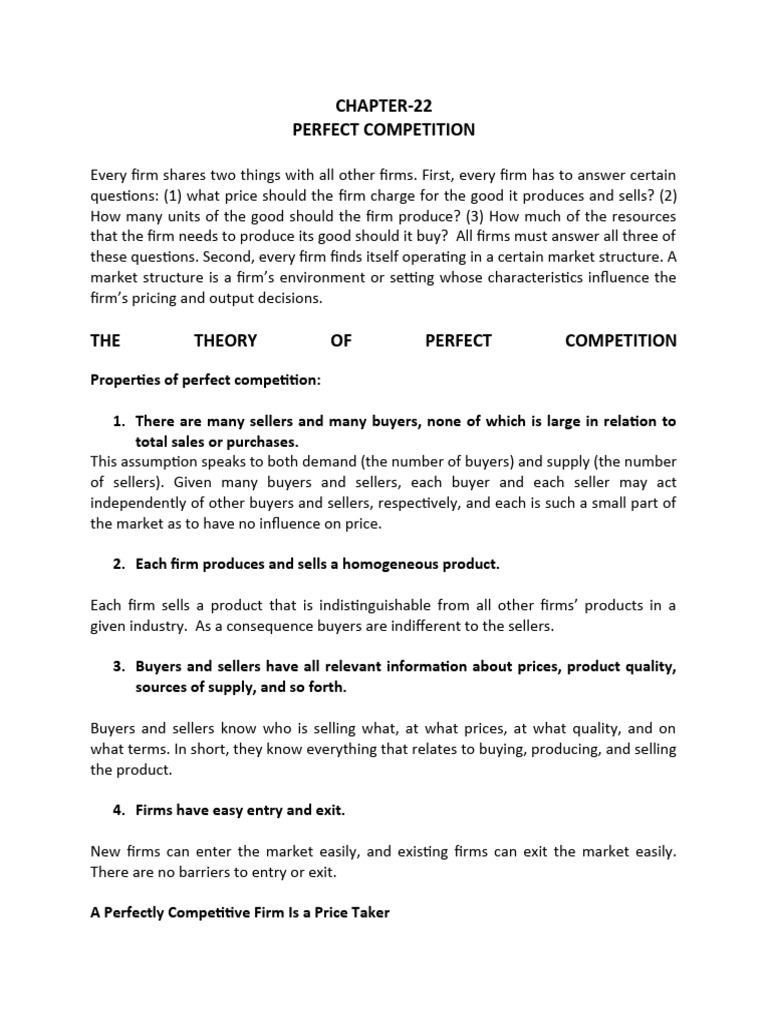 ECO101 Perfect Competitive Market | PDF | Perfect Competition | Long ...