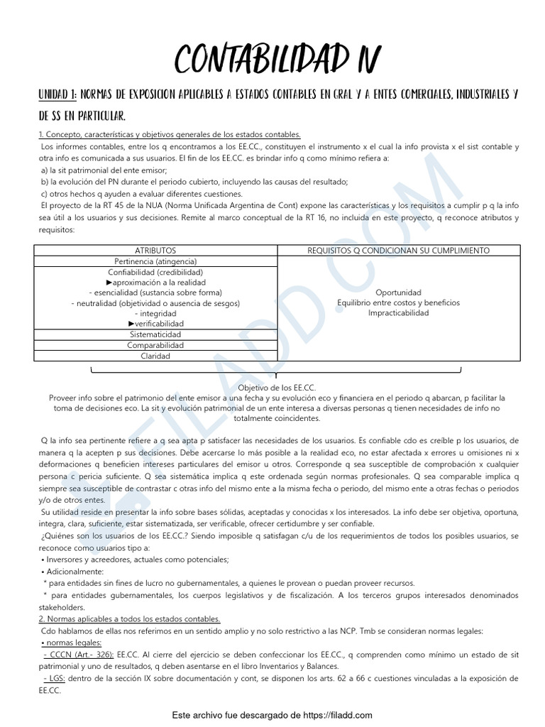 Resumen Contabilidad IV | PDF | Contabilidad | Dinero