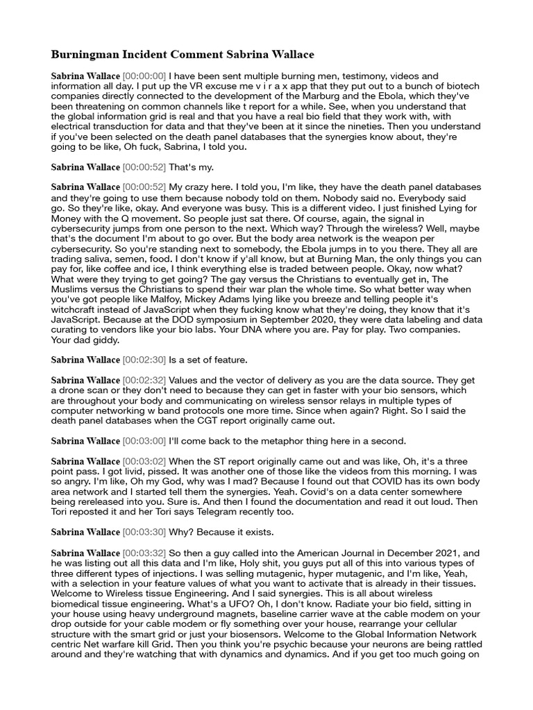 Burning Man Incident Sabrina Wallace | PDF | Artificial Intelligence ...