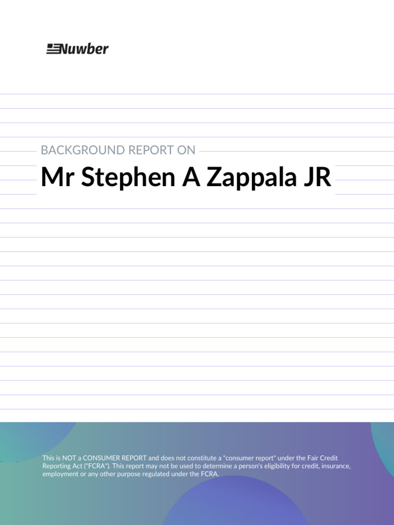 Report On MR Stephen A Zappala JR in Pittsburgh PA From Nuwber | PDF ...