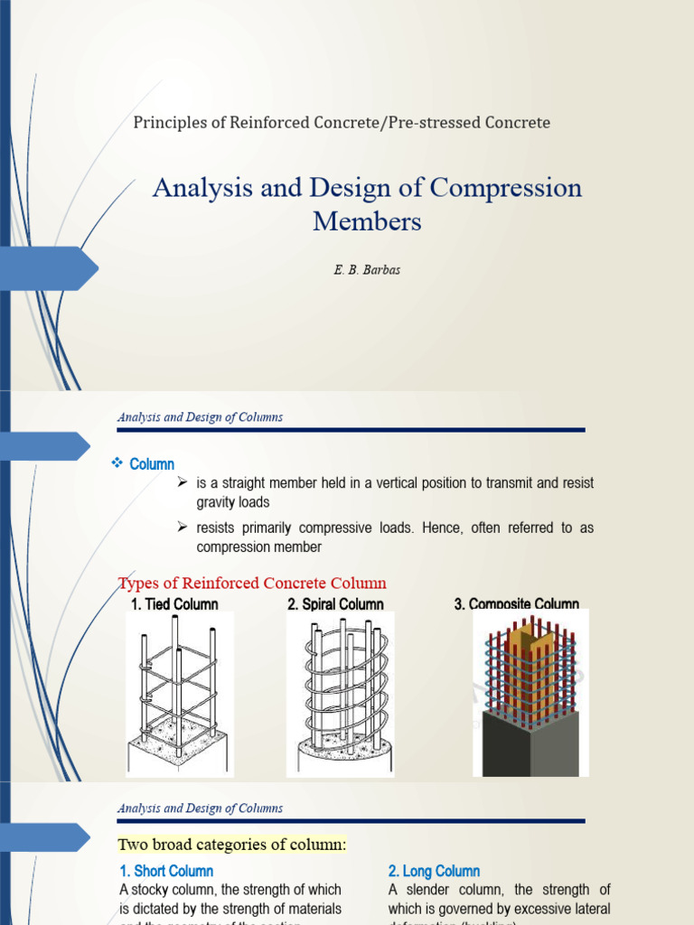 Analysis of Reinforced Concrete Columns | PDF | Beam (Structure) | Bending