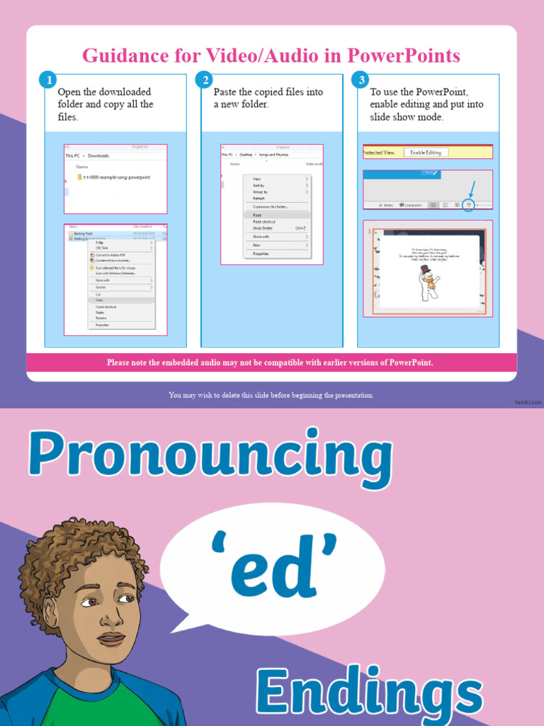 ALL AGES-ed-endings-pronunciations - Ver - 1 | PDF | Microsoft Power ...