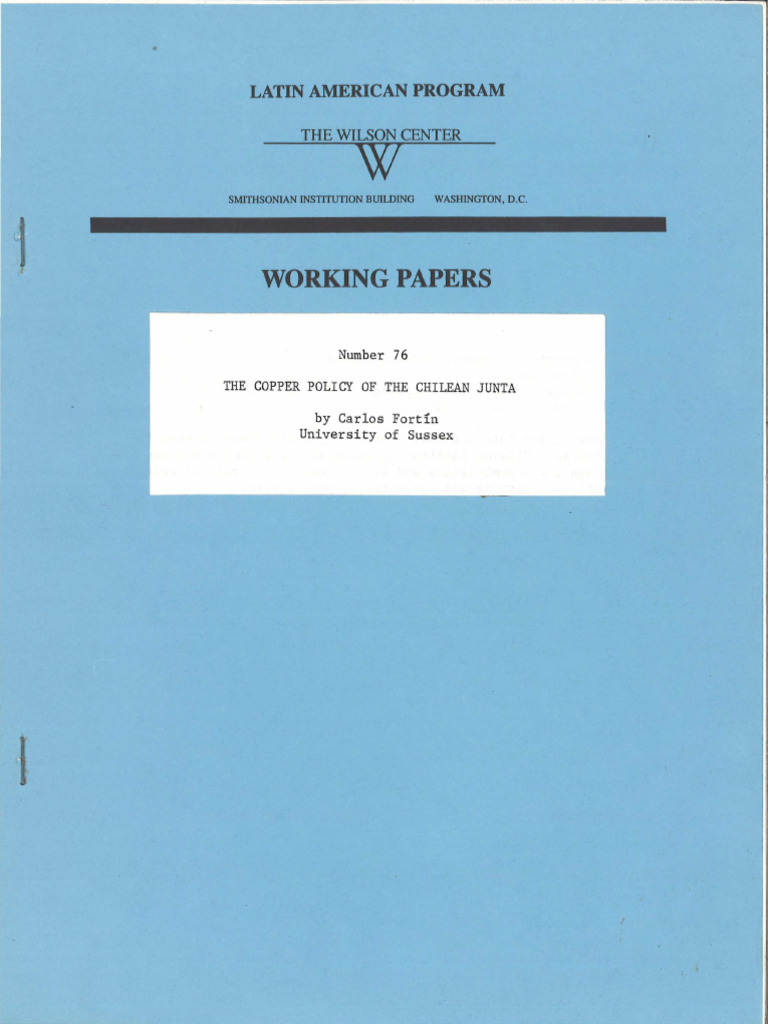 Chilean Junta's Copper Policy Analysis | PDF | Chile | Market (Economics)