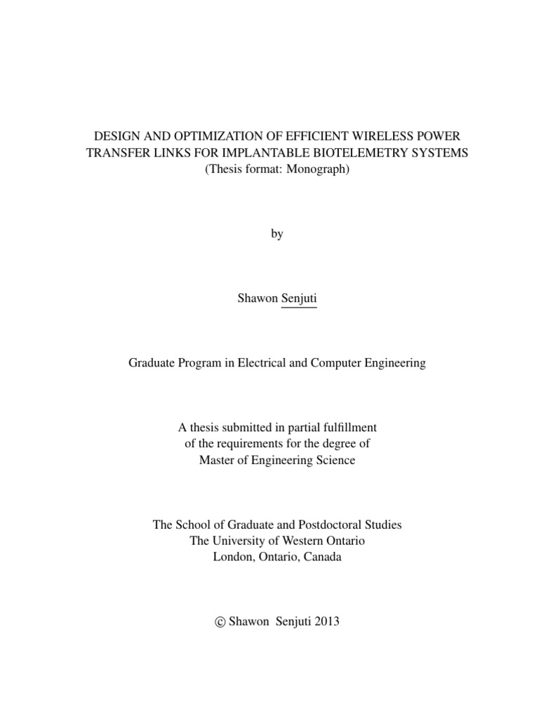 Design And Optimization Of Efficient Wireless Power Transfer Links For Implantable Biotelemetry