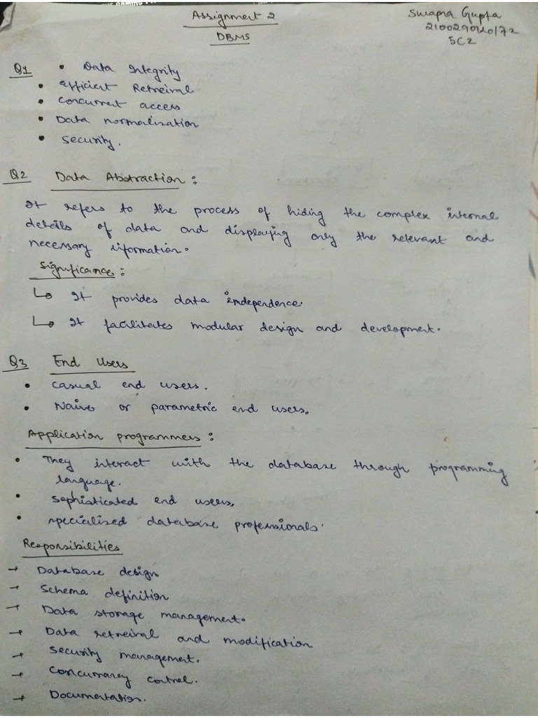 DBMS Assignment 2 | PDF