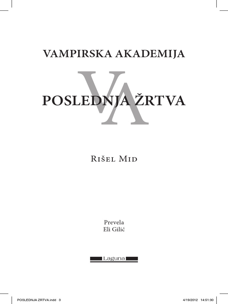 Delfi Poslednjaa Zrtva - Vampirska Akademija Risel Mid | PDF