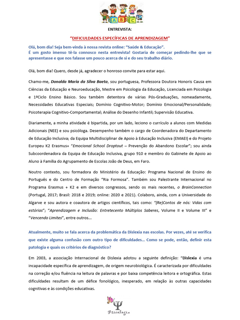 DEA Brasil Entrevista Revista | PDF | Aprendizado | Memória