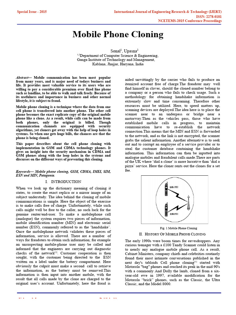 Mobile Phone Cloning IJERTCONV3IS10043 | PDF | Cellular Network ...