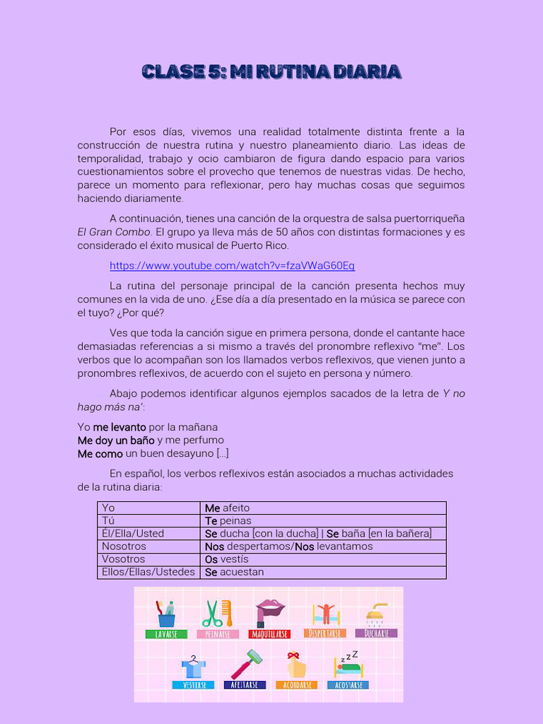 Verbos Reflexivos en Rutinas Diarias | PDF