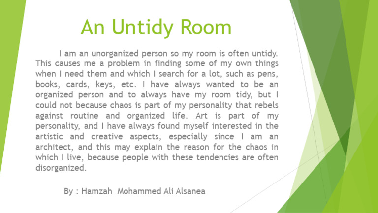 An Untidy Room - Writing Practice - Hamzah | PDF | Home & Garden | Poetry