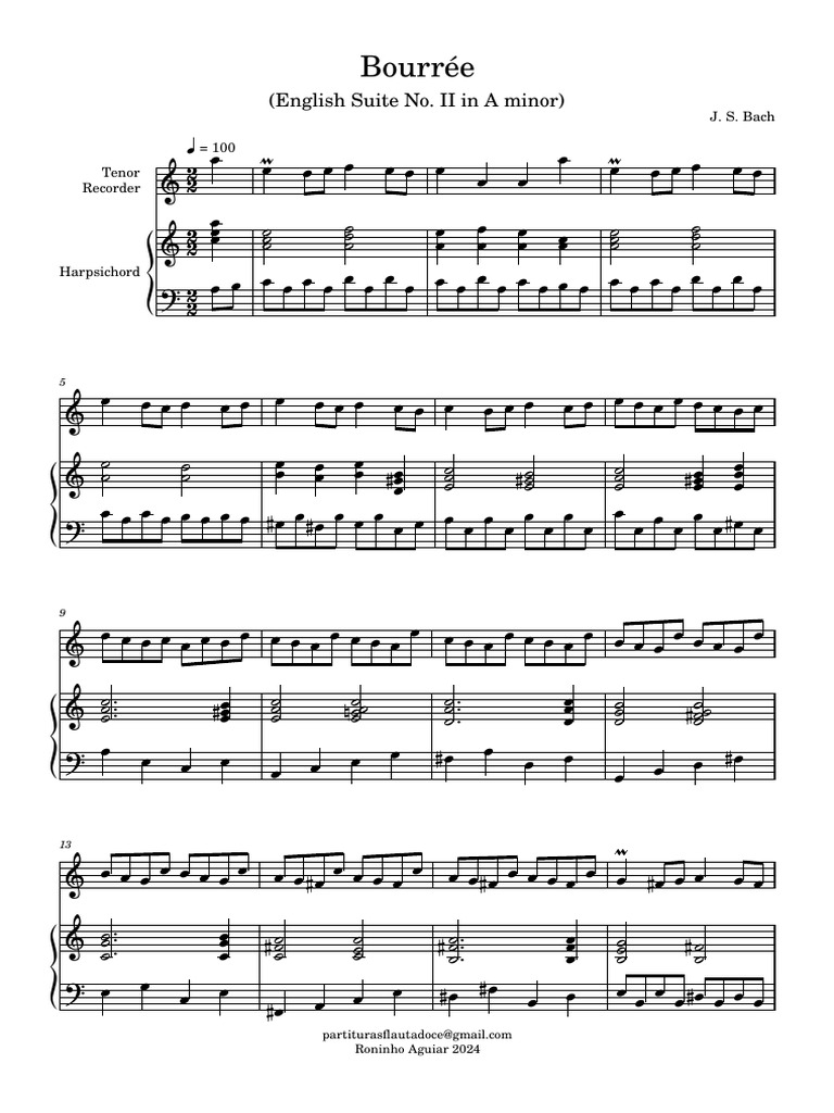 Bourree English Suite | PDF | Ballet | Musical Compositions