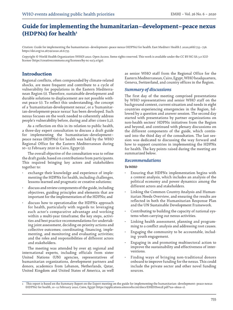 Nexus | PDF | World Health Organization | Economies