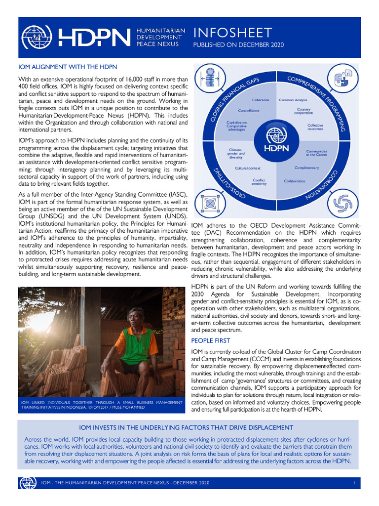 IOM - Humanitarian Development Peace Nexus (HDPN) Infosheet | PDF