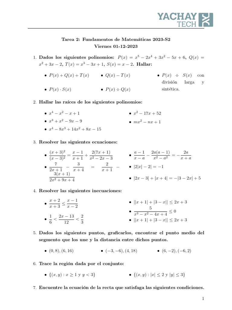 Tarea Semana2 | PDF | Matemáticas | Álgebra