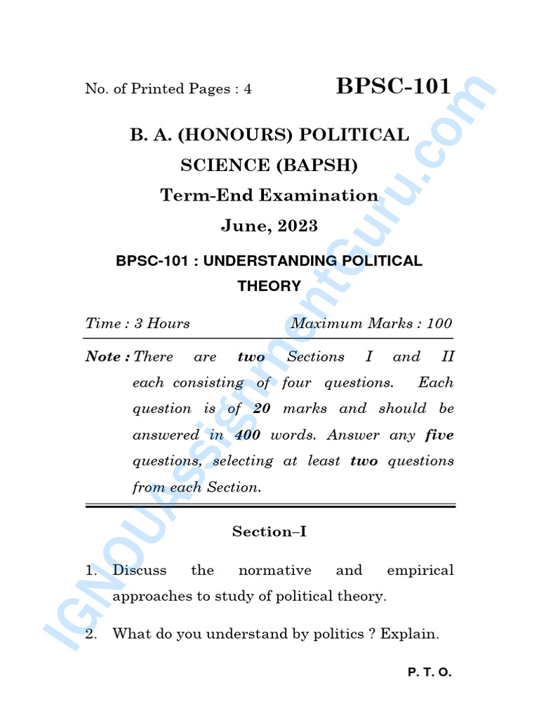 June - 2023 BPSC-101 | PDF