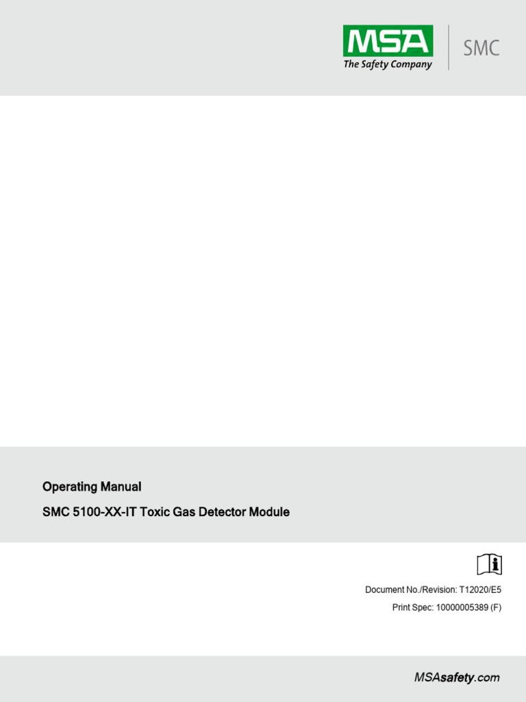 SMC 5100-XX-IT Toxic Gas Detector Manual | PDF | Relay | Electrical Wiring