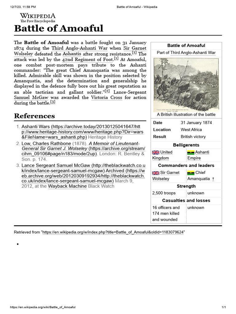 Battle of Amoaful | Download Free PDF | 2nd Millennium Conflicts | Military