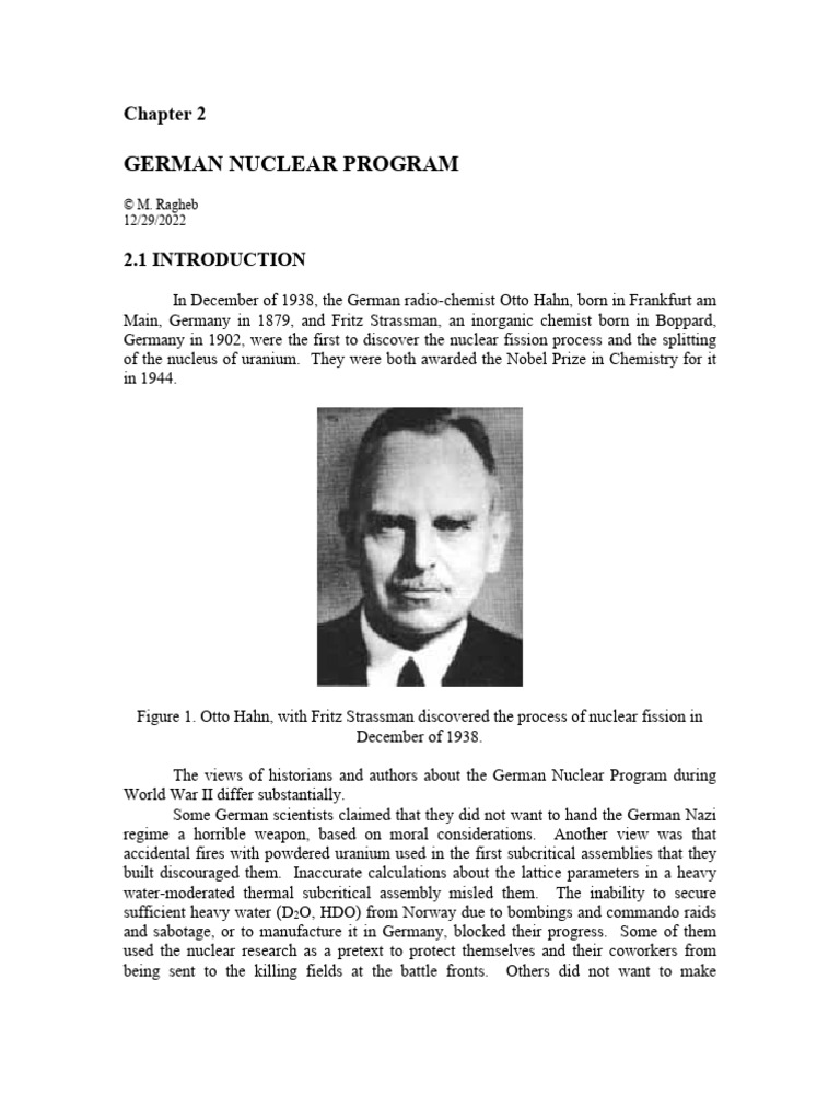 German Nuclear Program | PDF | Nuclear Fission | Niels Bohr
