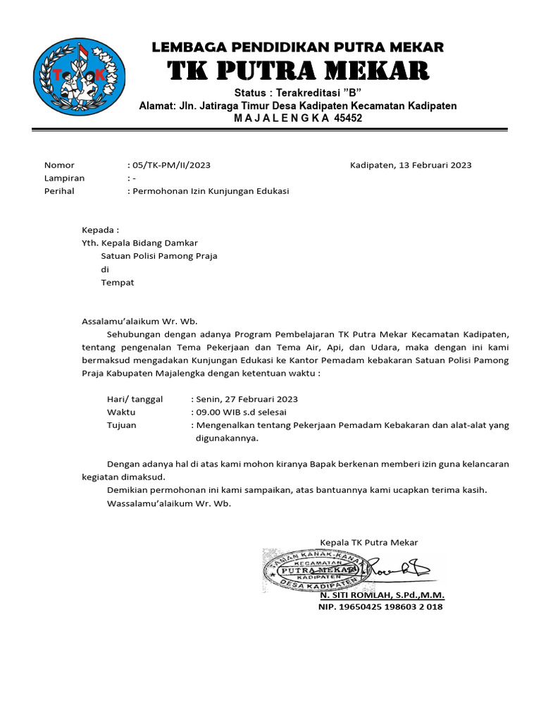 Surat Izin Damkar | PDF