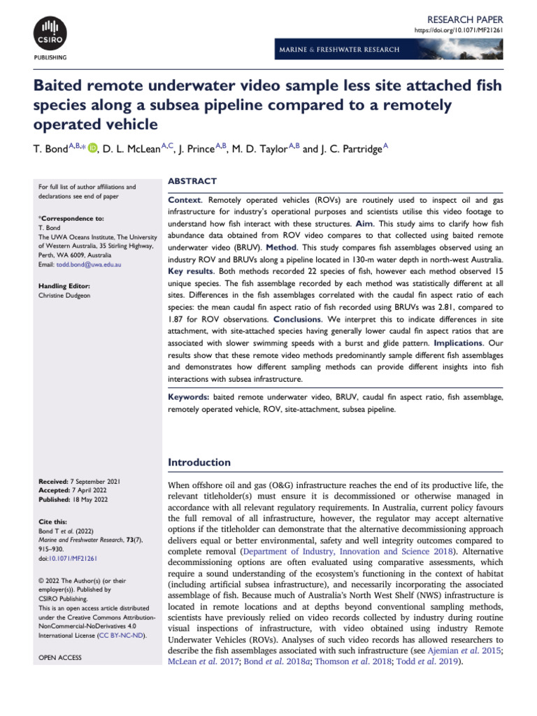 Bond Et Al. - 2022 - Baited Remote Underwater Video Sample Less Site ...
