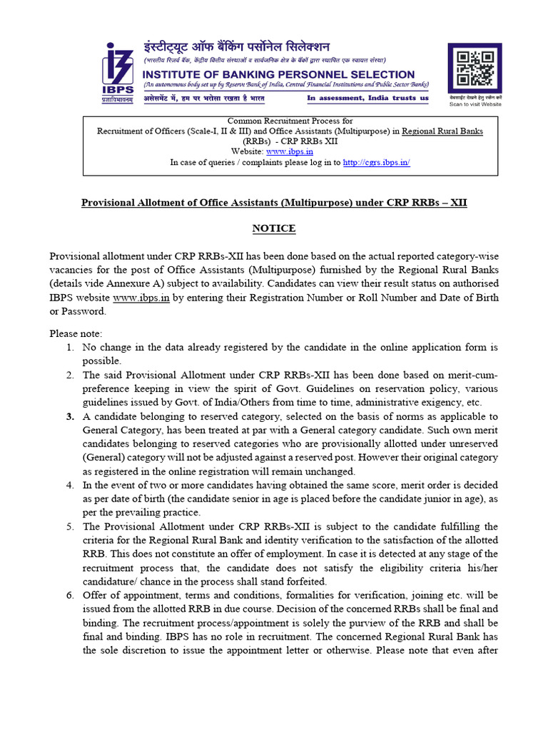 Crp-Rrb-Xii Oa Allotment Notice | PDF | Government