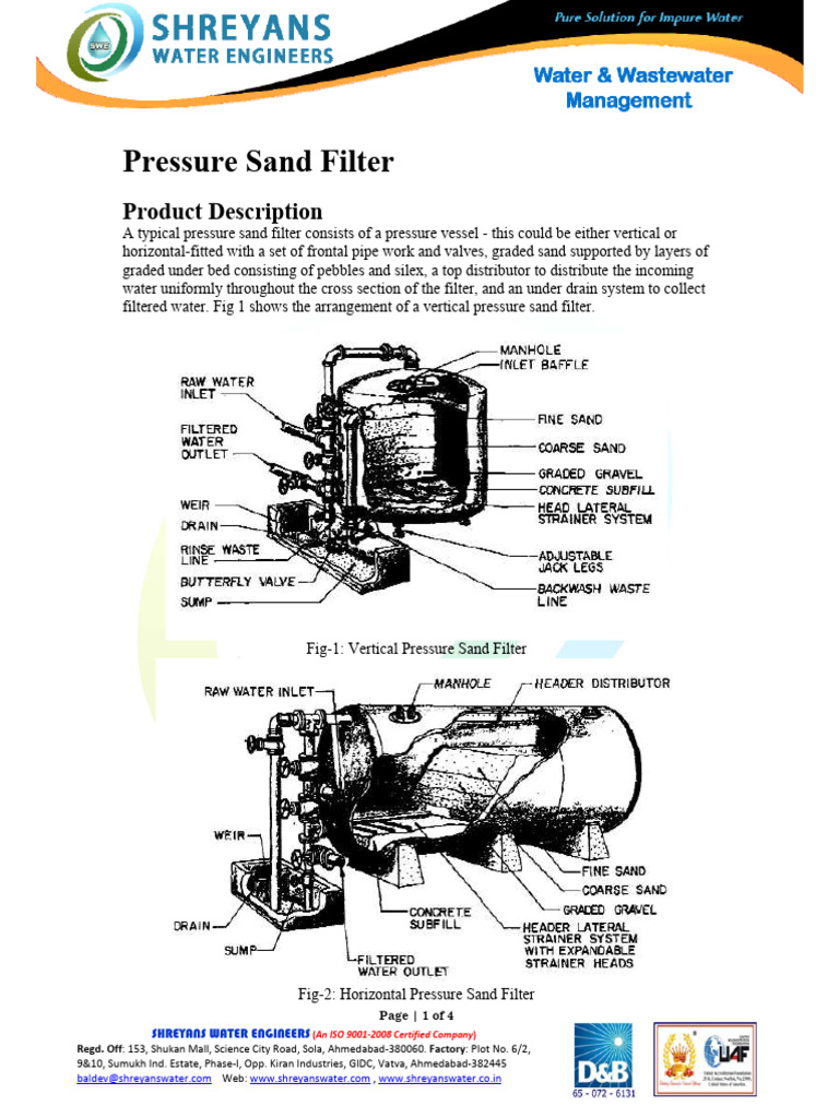 Sand Filter | PDF | Filtration | Water
