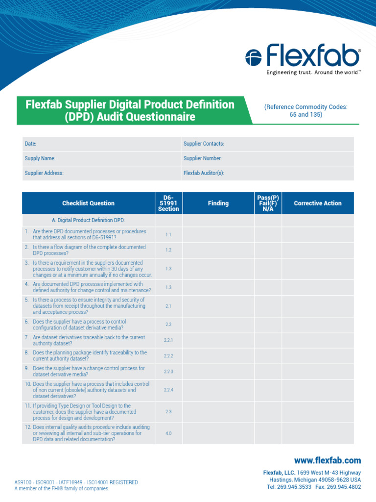 Supplier DPD Audit Questionnaire Fillable | PDF