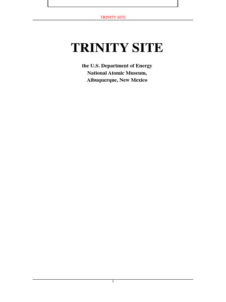 Trinity (Atomic Test) Site | PDF | Atomic Bombings Of Hiroshima And ...