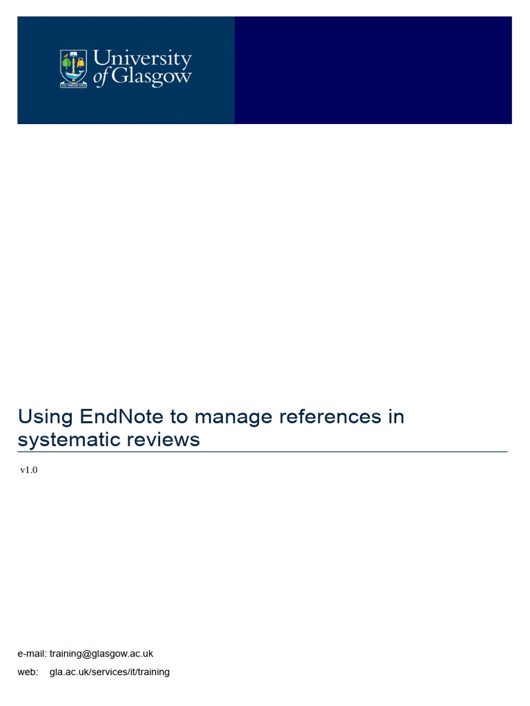 EndNote For SRs v1.0 | PDF | Systematic Review | Computer File
