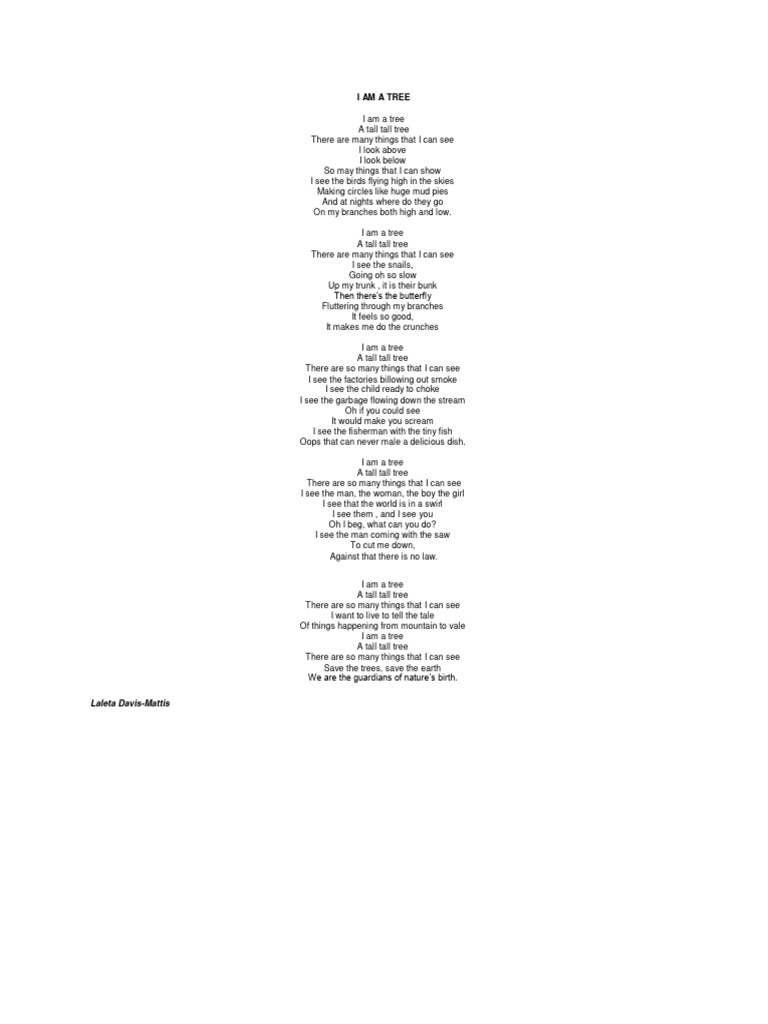 I Am A Tree | PDF | Trees