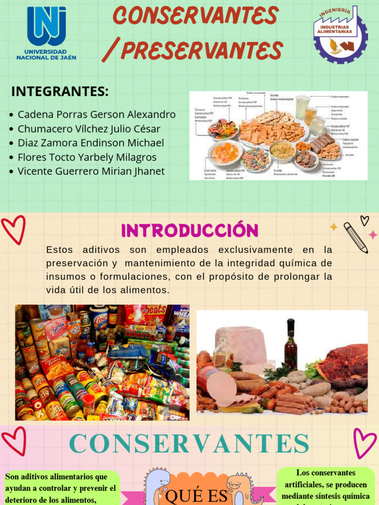 Conservantes y Preservantes | PDF | Alimentos | Sustancias químicas