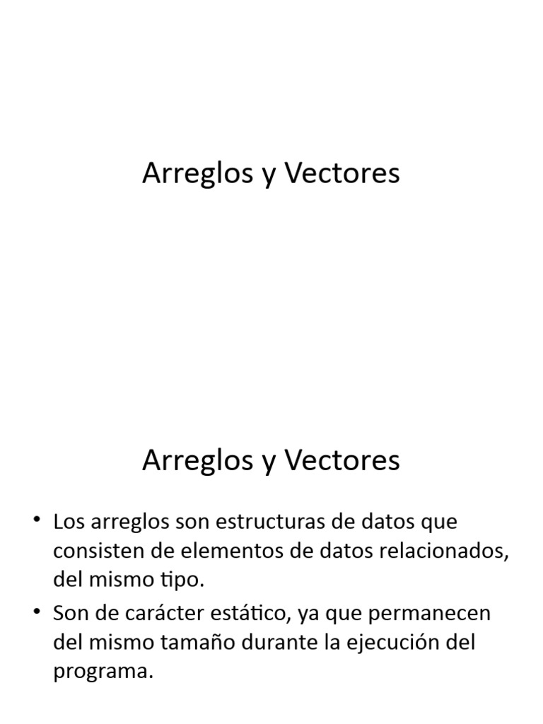 07 Arreglos y Vectores | PDF