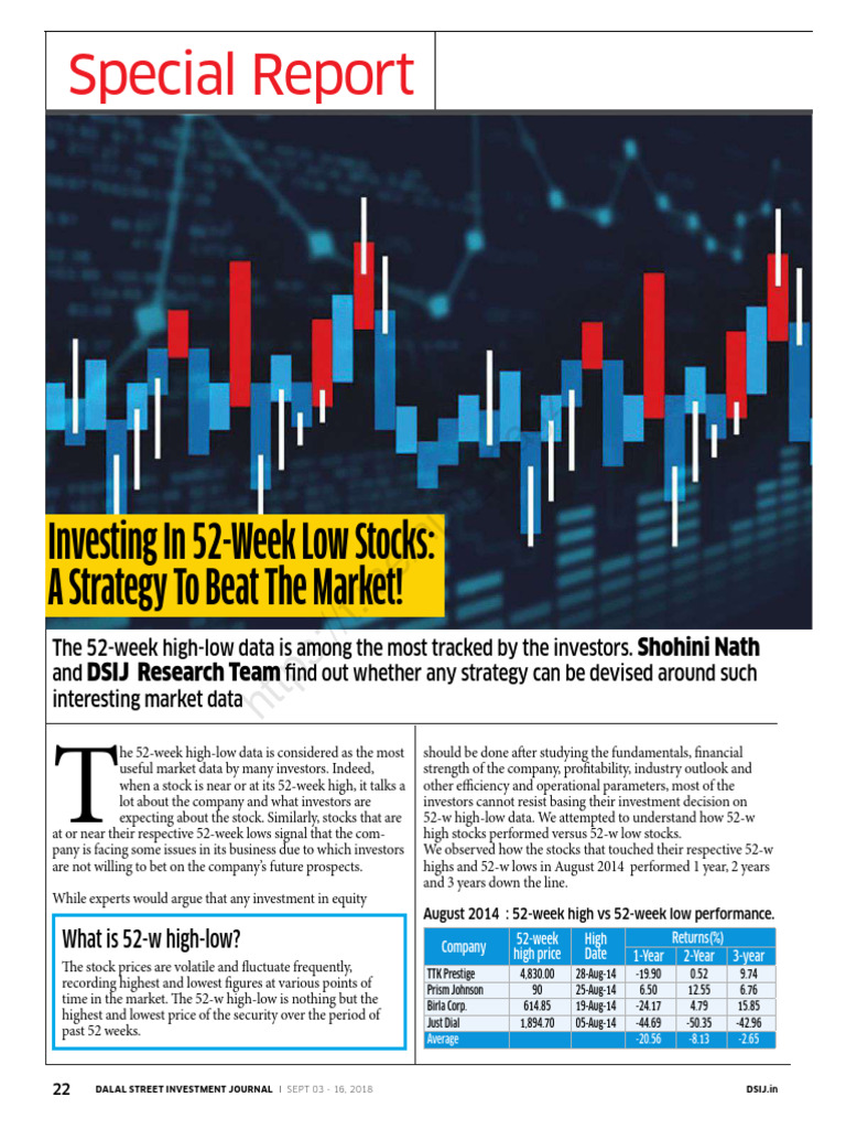 Investing in 52-Week Low Stocks Strategy | PDF | Stocks | Investing