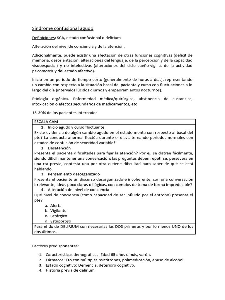 Delirium: Diagnóstico y Manejo Efectivo | PDF | Enfermedades y ...