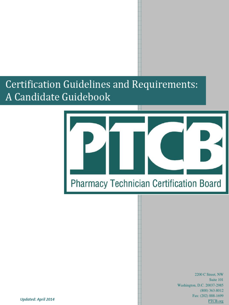 Guidebook CPHT | PDF | Pharmacist | Professional Certification