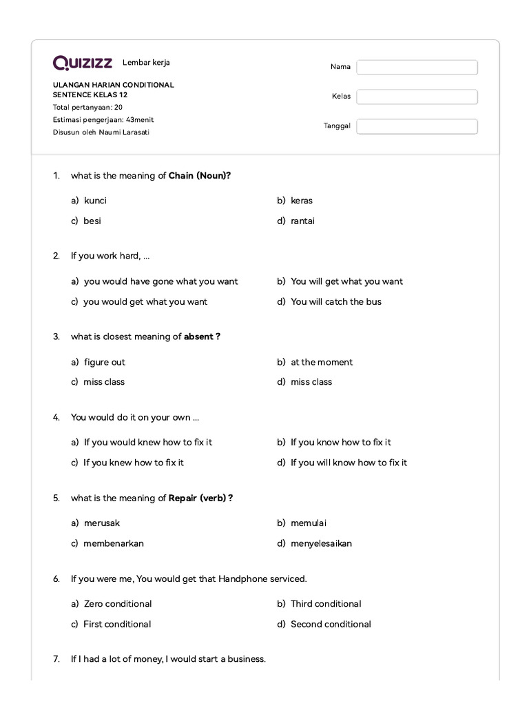 1 Conditional Sent | PDF