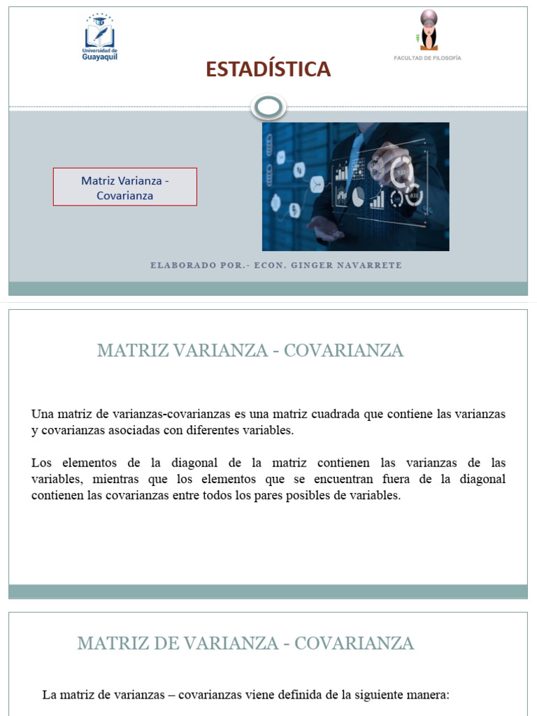 Matriz Varianza - Covarianza | PDF | Covarianza | Diferencia