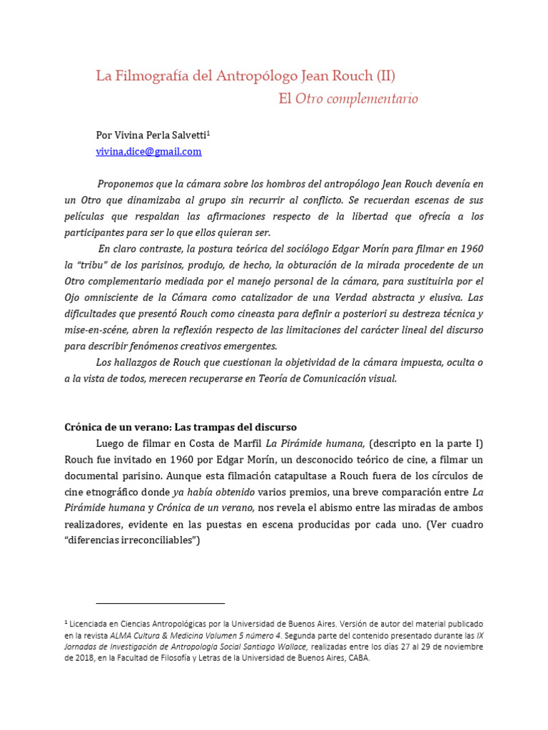 2018 Rouch II Otro Complementario | PDF | Etnografía | Antropología