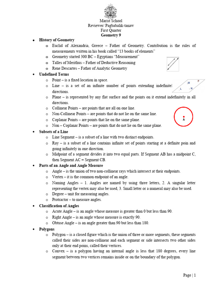 AA Geometry Reviewer | PDF | Triangle | Rectangle