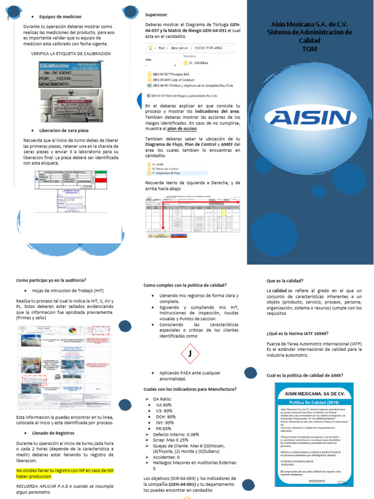 Triptico Auditoria IATF-16949 | PDF