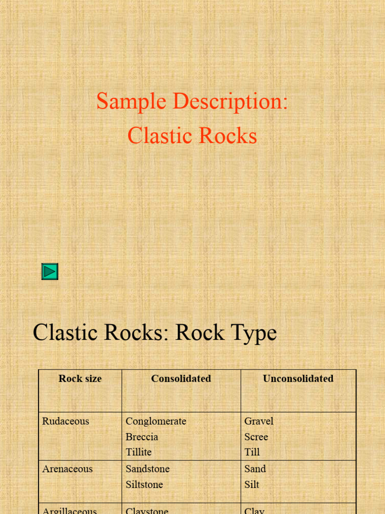 Clastic Description | PDF | Clastic Rock | Sandstone
